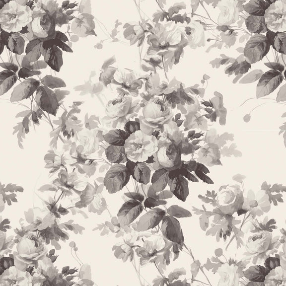 LONDON ROSE Traditional Wallpaper - Smoke Grey | House of Hackney ...